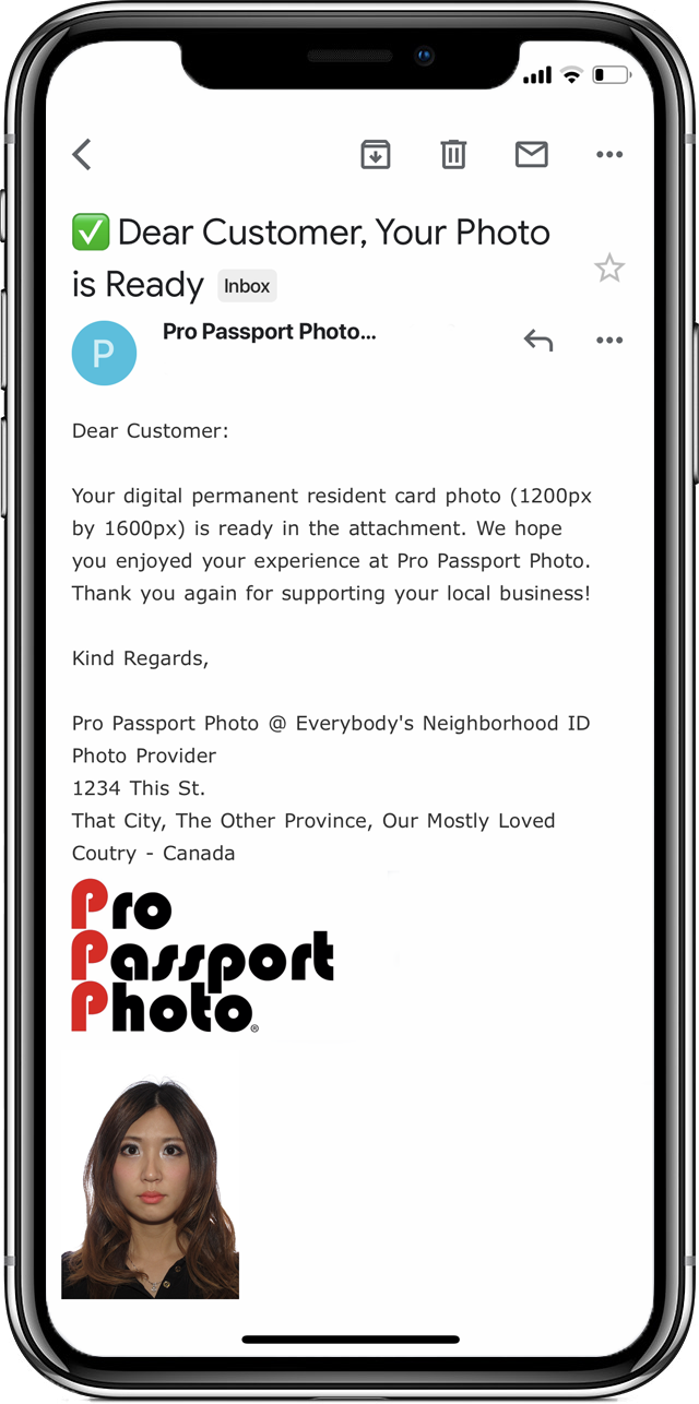 Digital Passport Visa ID Photos (Soft Copy) - Pro Passport Photo Inc.